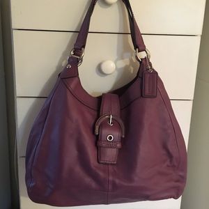 Coach | Bags | Coach Purple Leather Handbag | Poshmark